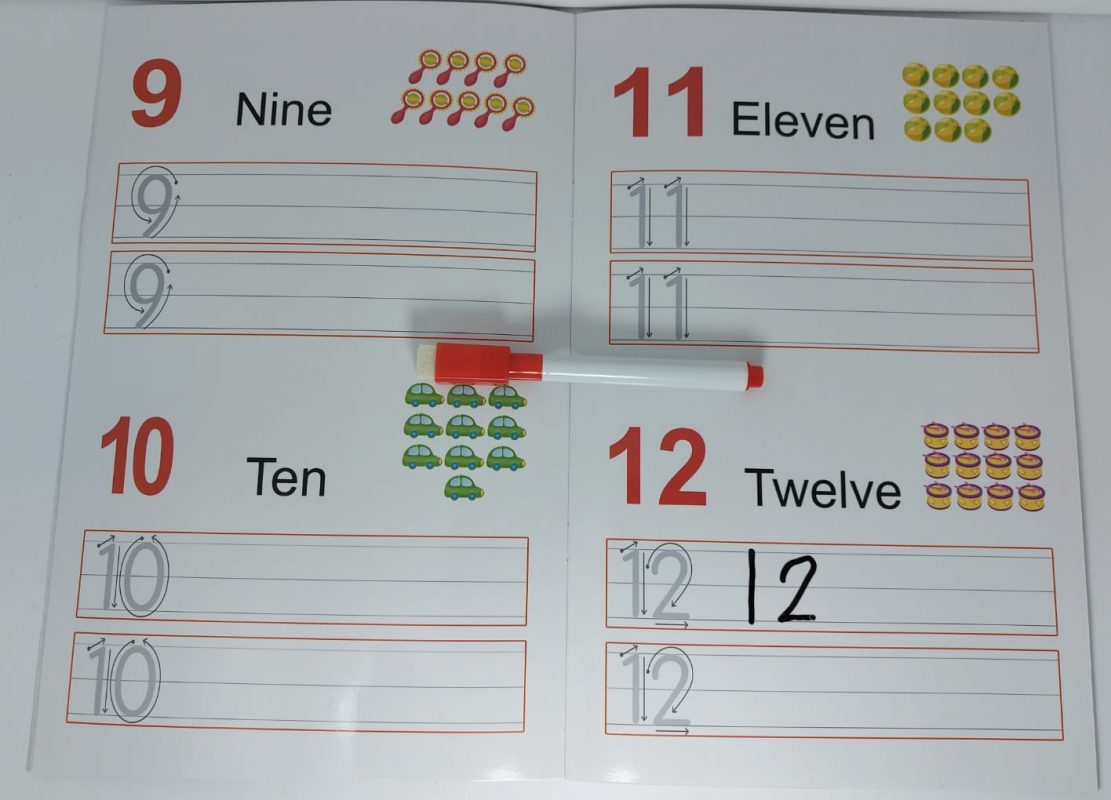 wipeable number tracing book ⋆ BrainySparks