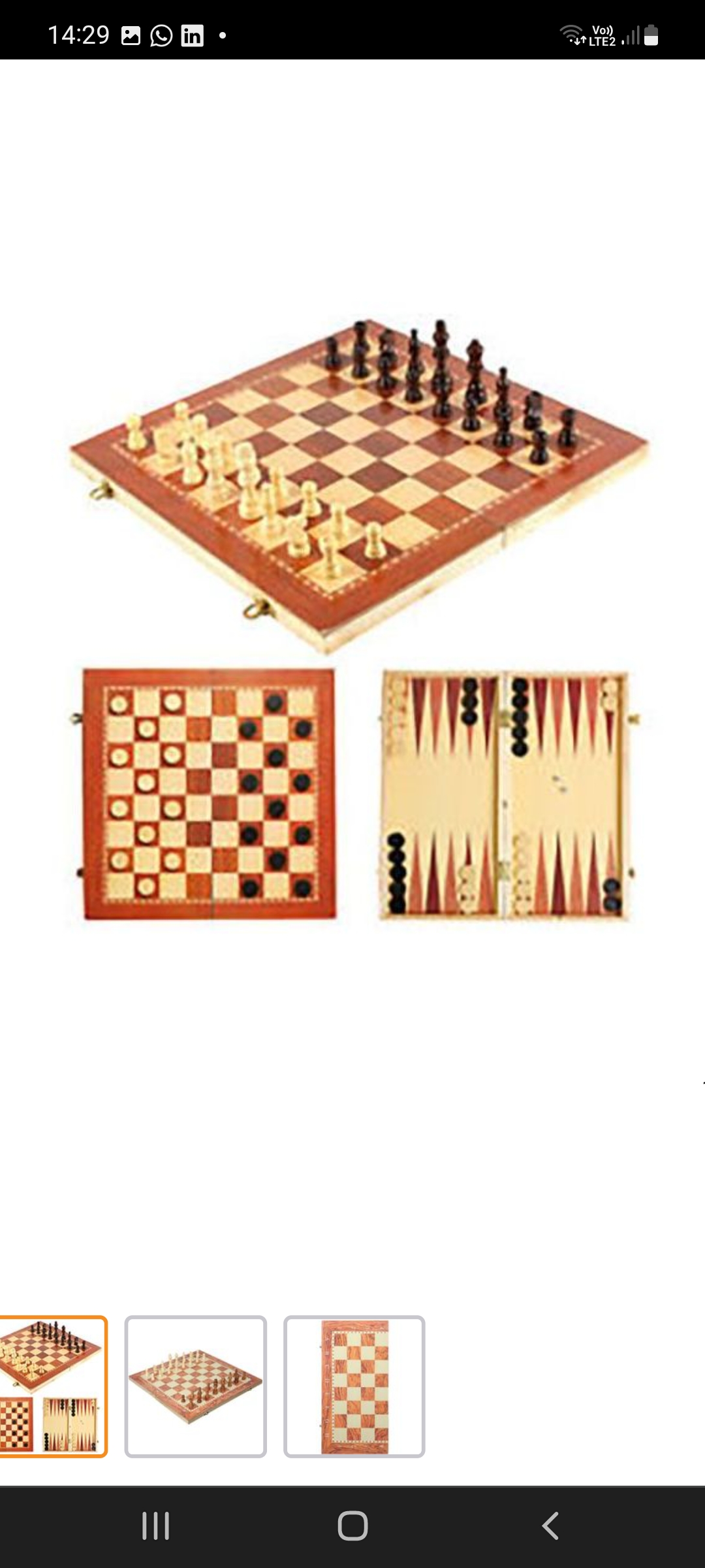 3 in 1 Wooden Foldable Board game -Chess, Draught, Checkers ⋆ BrainySparks