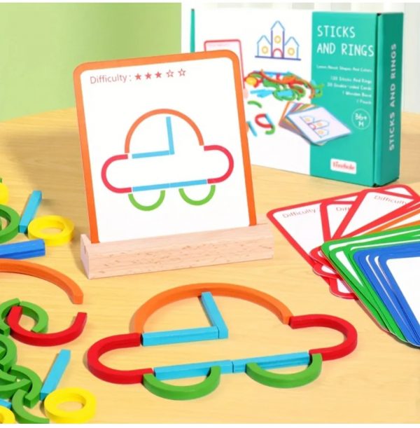 Sticks and Rings shape and colors Activity ⋆ BrainySparks